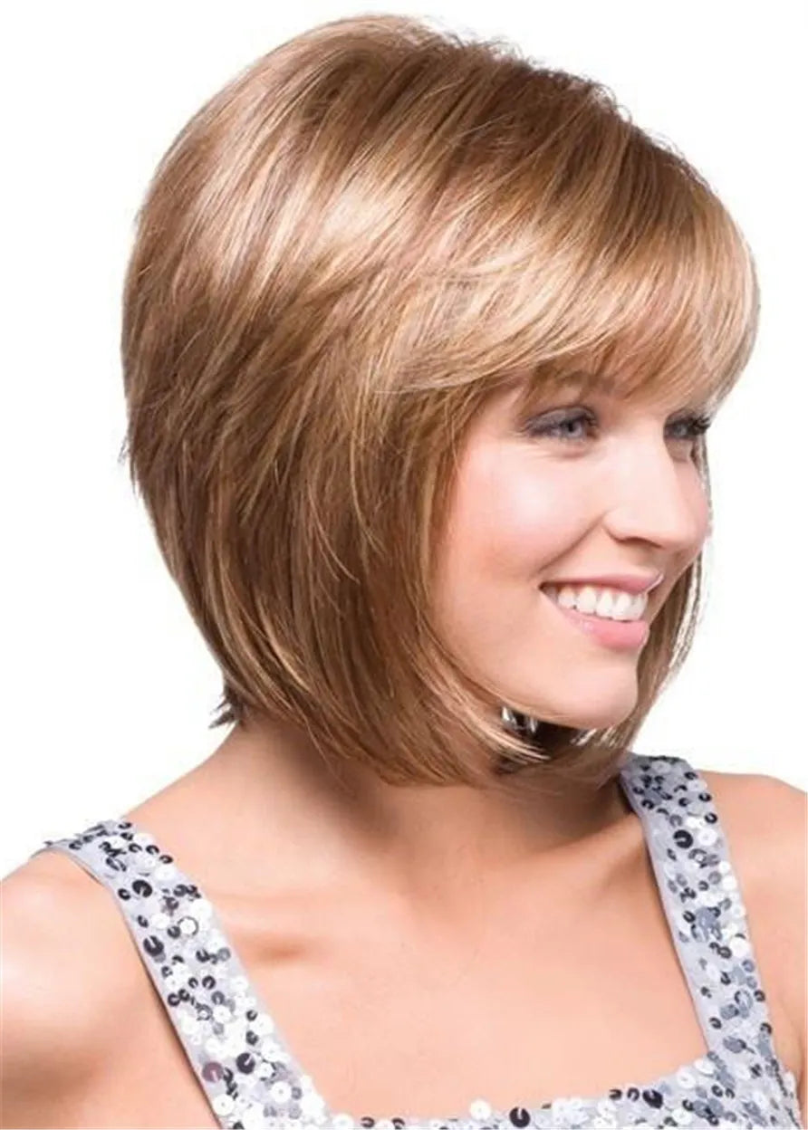 short-straight-bob-hairstyle-side-parted-synthetic-hair-capless-wigs-10-inches – WigKiss