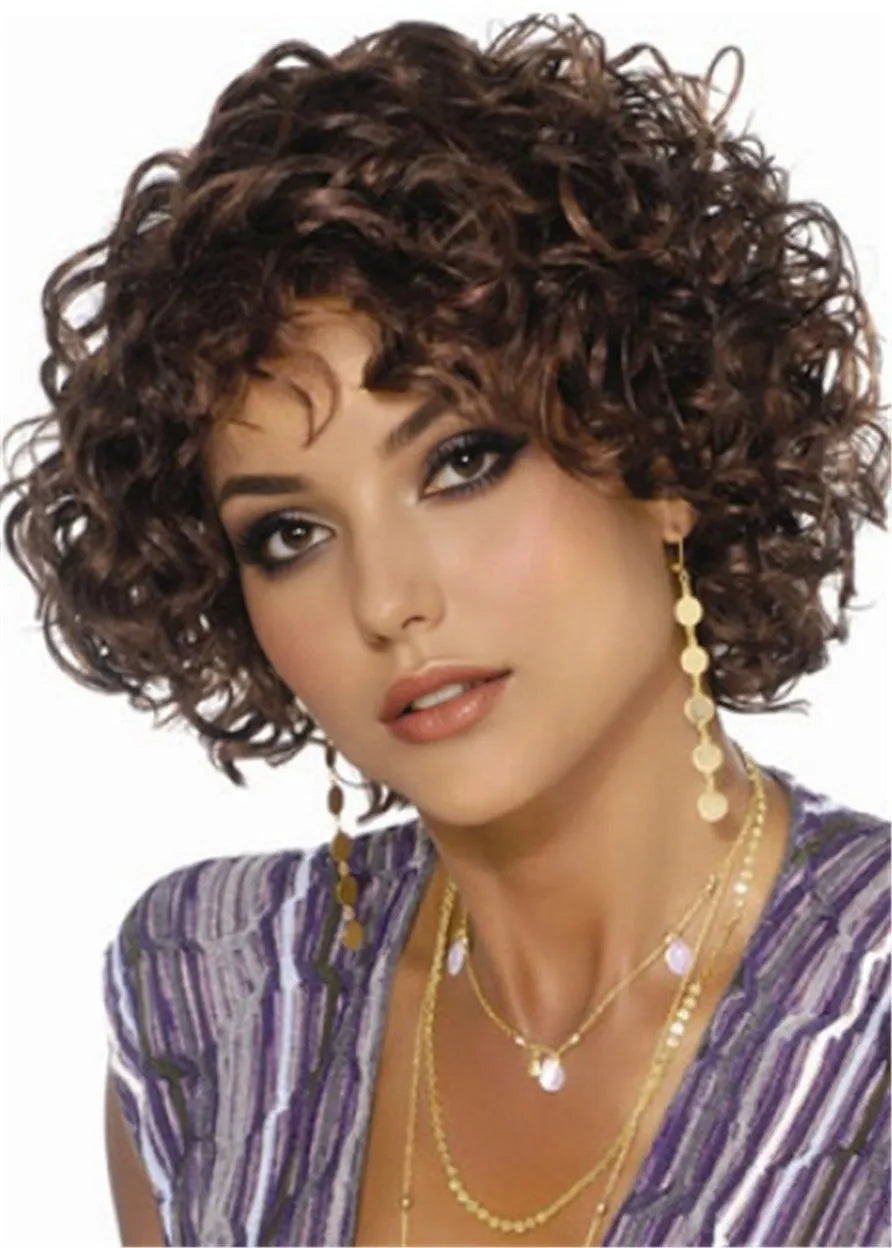 Short Bob Curly Synthetic Hair African American Capless Wig – WigKiss