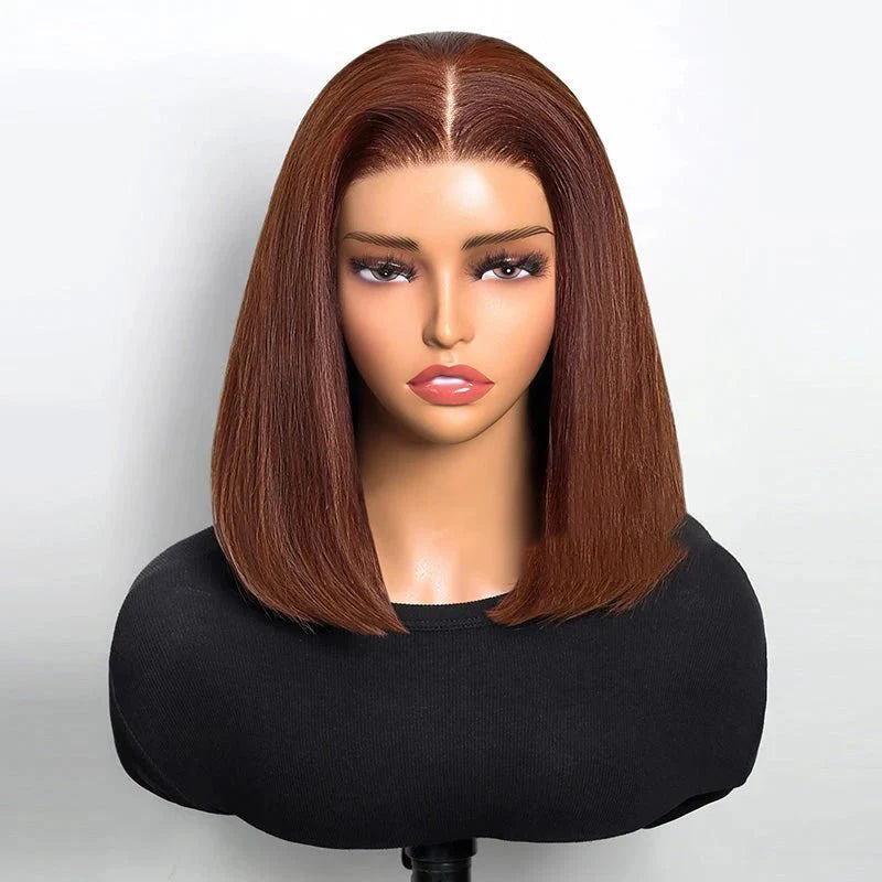 12 inches Bob Style Straight Highlight Human Hair Wig – WigKiss