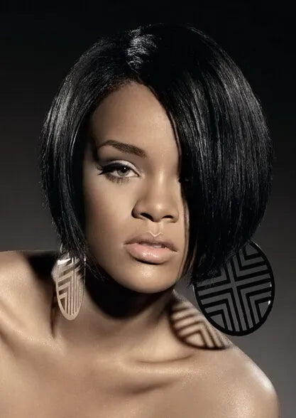 rihanna-smart-bob-hairstyle-short-straight-capless-synthetic-hair-10 ...