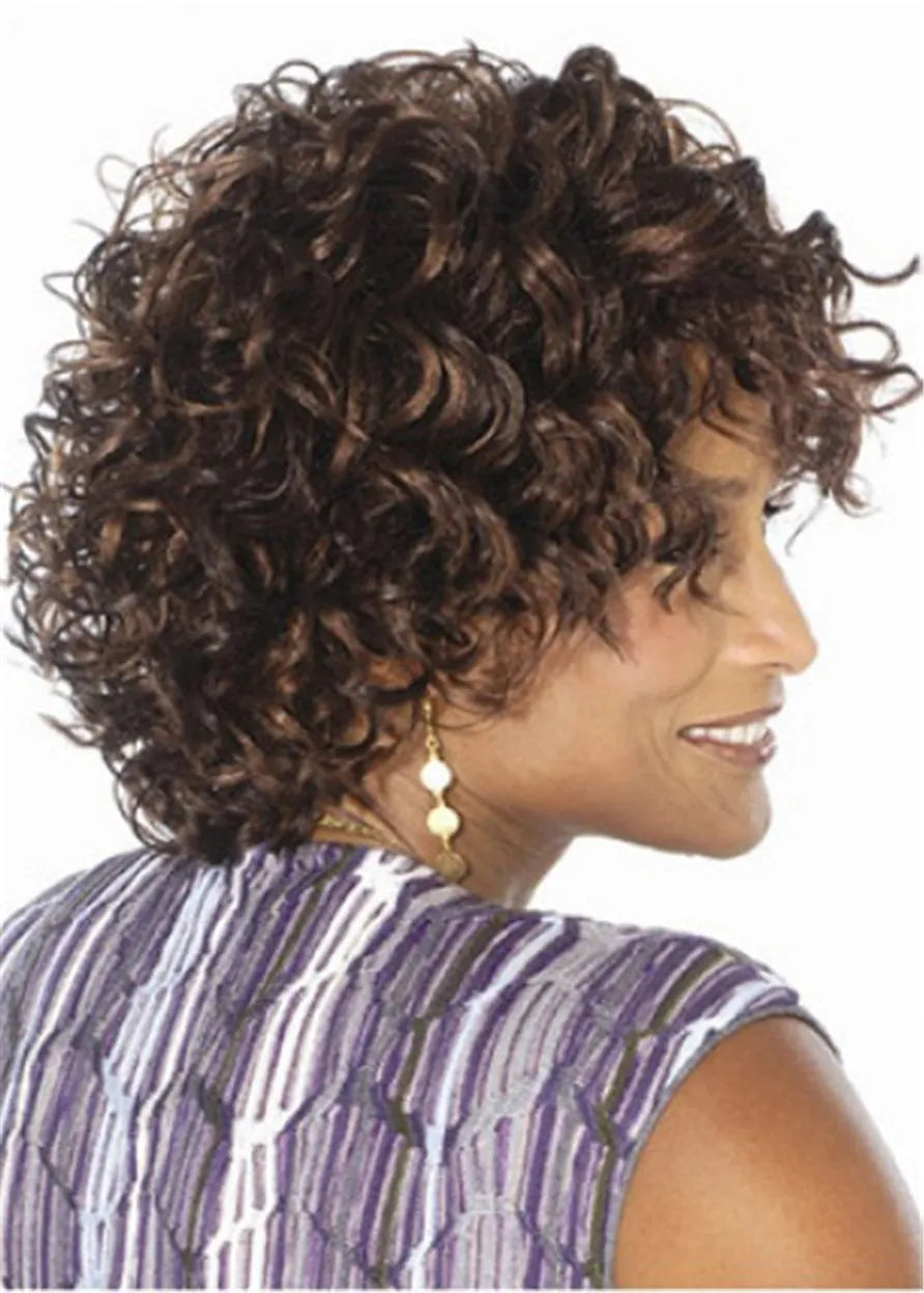 Short Bob Curly Synthetic Hair African American Capless Wig – WigKiss