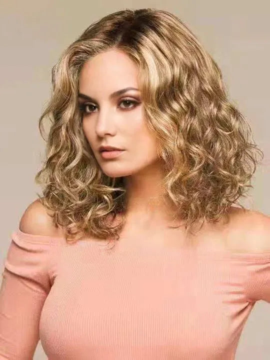 Medium Bob Style Synthetic Curly Hair Wig 12 Inches – WigKiss