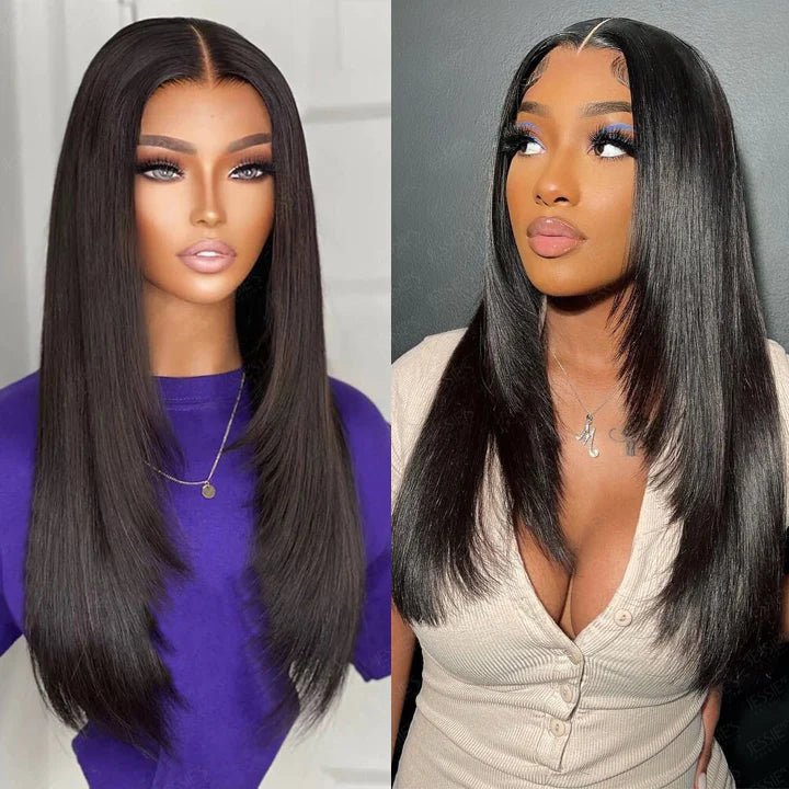 Layered Bone Straight Lace Front Wigs – WigKiss