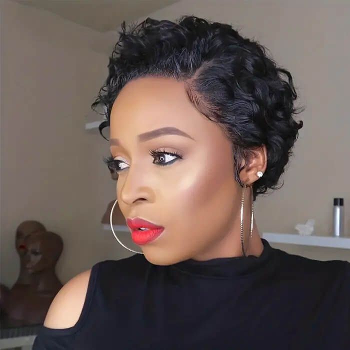 Short Curly Pixie Cut Bob Wig Side Part Lace Front Human Hair – WigKiss